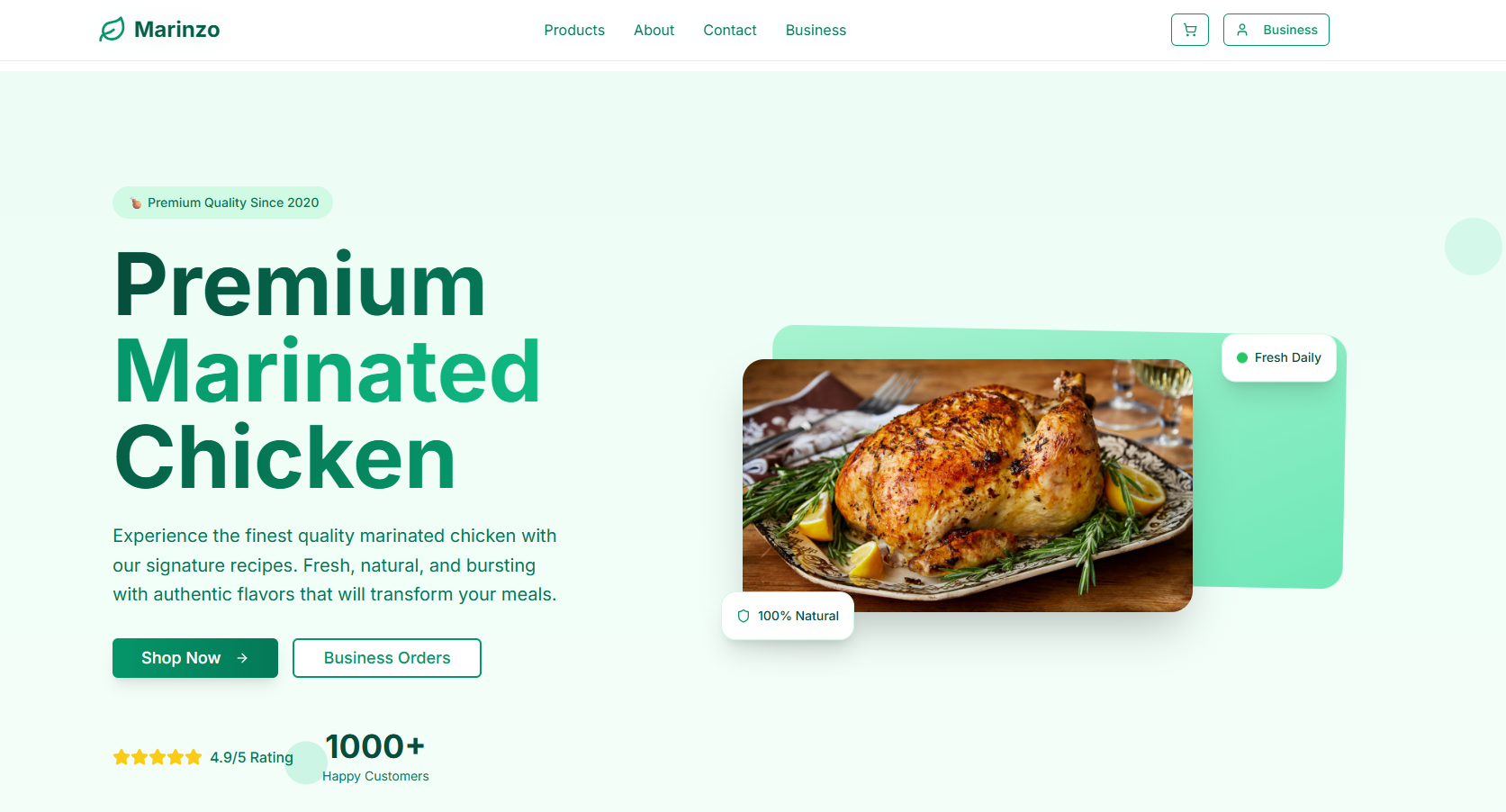 Marinzo - Premium Marinated Chicken | Fresh Delivery in Faisalabad